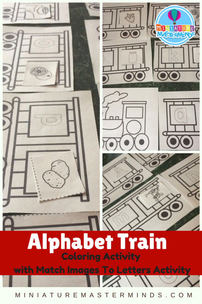 Printable Coloring Pages Preschool Alphabet Train Activity Match Images ...