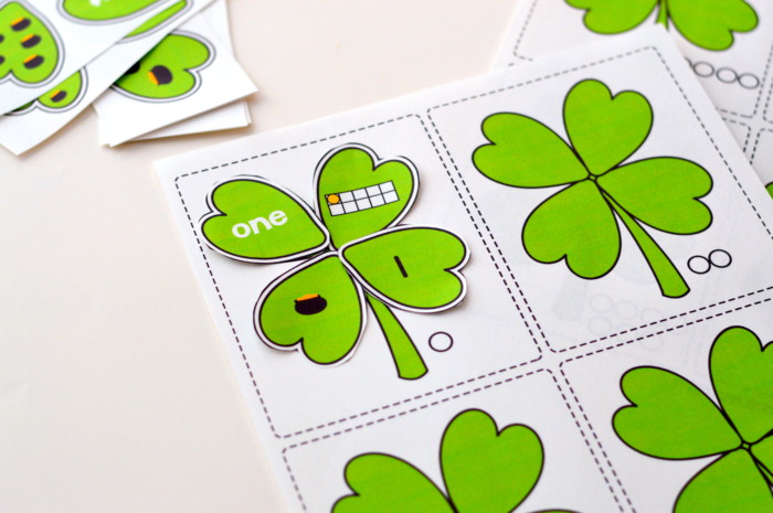 Saint Patrick’s Day 4 Leaf Clover Counting and Number Matching File ...