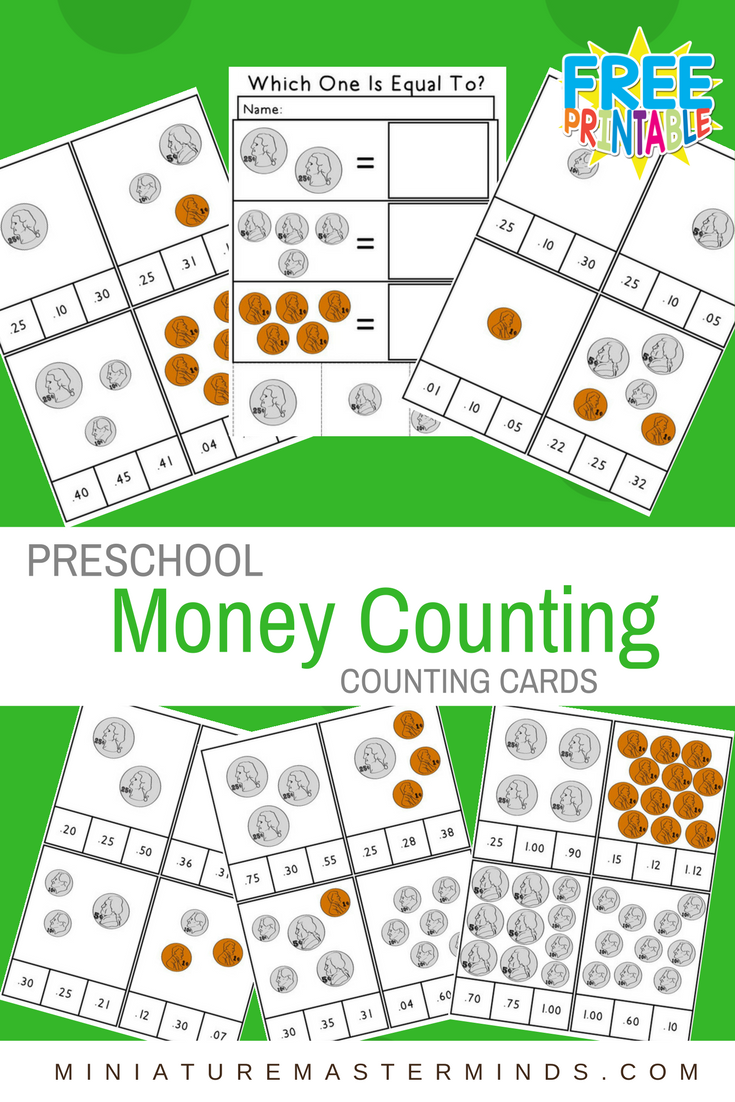 Preschool Money Counting Cards – Miniature Masterminds