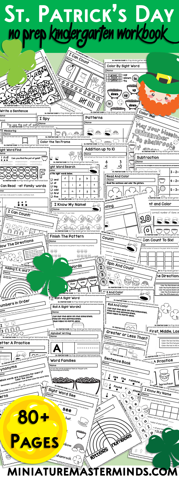 St. Patrick’s Day Kindergarten Book – Miniature Masterminds