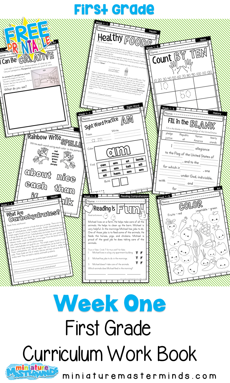 Week 1 First Grade Curriculum – Miniature Masterminds