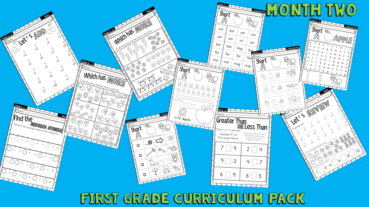 month 2 first grade workbook – Miniature Masterminds