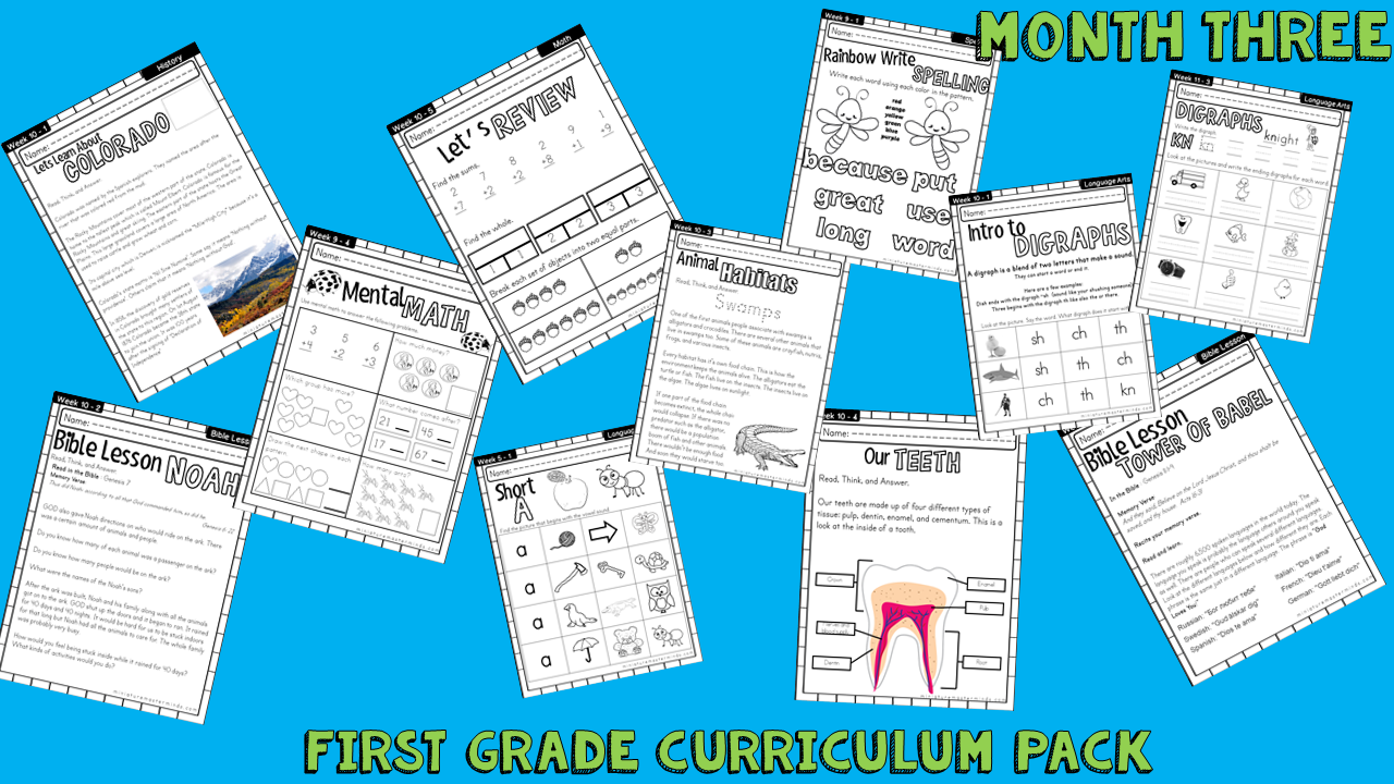 Month 3 First Grade Curriculum small – Miniature Masterminds